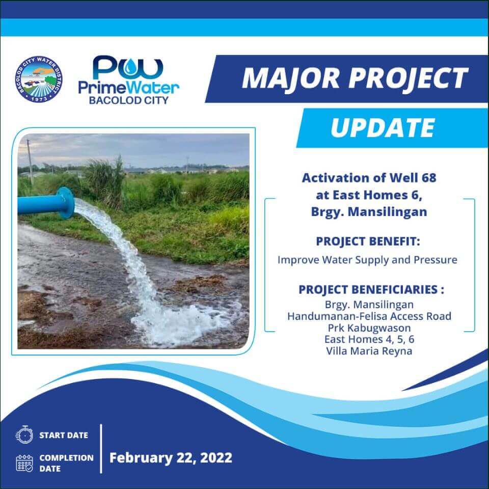 Baciwa Primewater Bacolod Major Project Activation Of Well 68 At East